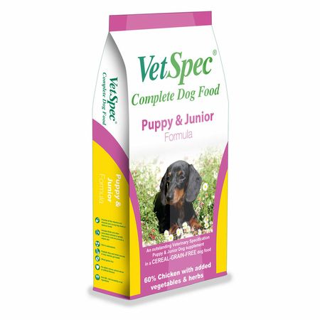 VetSpec Puppy & Junior Formula Dog Food - 2kg (Chicken, Veg & Herbs ...