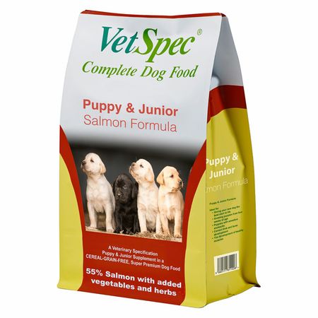 VetSpec Complete Puppy & Junior Dog Food - 12kg (Salmon, Veg & Herbs ...