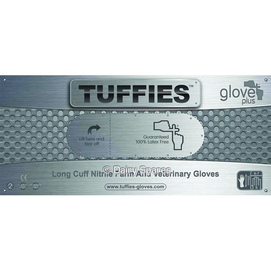 Tuffies Extra Long Blue Nitrile Powder FreeLatex Protective Gloves - 50 ...